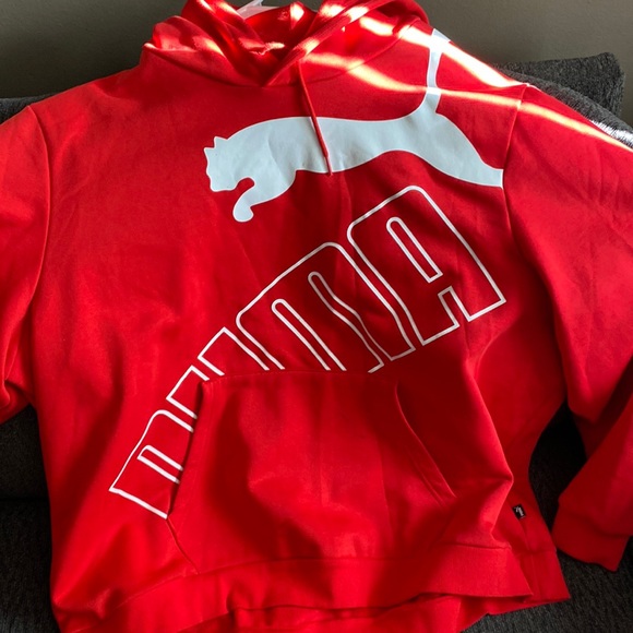 Sweaters | Mens Puma Red Pullover Hoodie | Poshmark